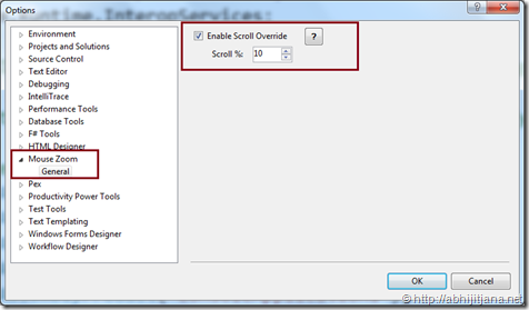 Enable Scroll Override in Visual Studio – Abhijit's Blog